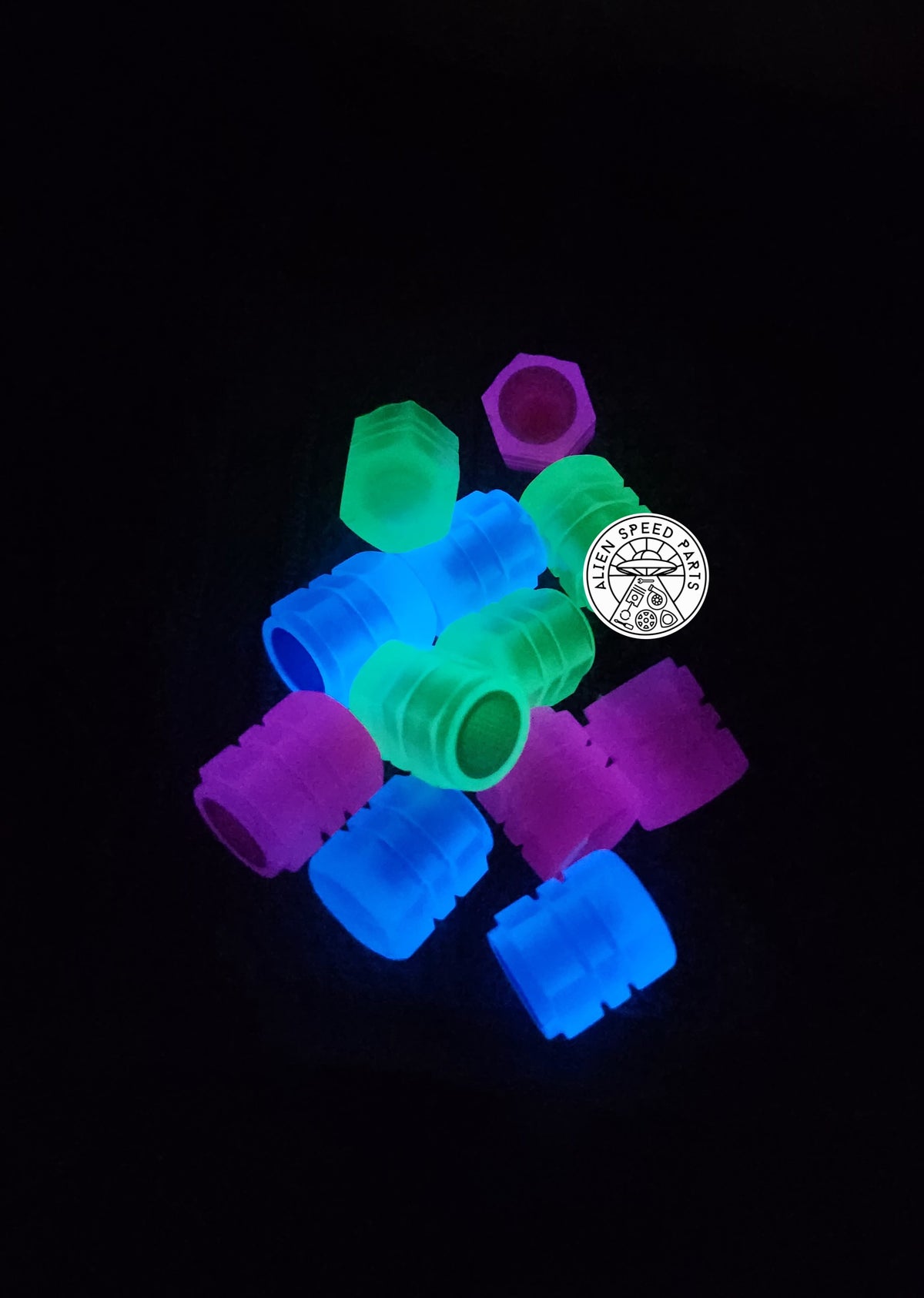 Glow in the Dark Valve Cap Covers — Alien Speed Parts
