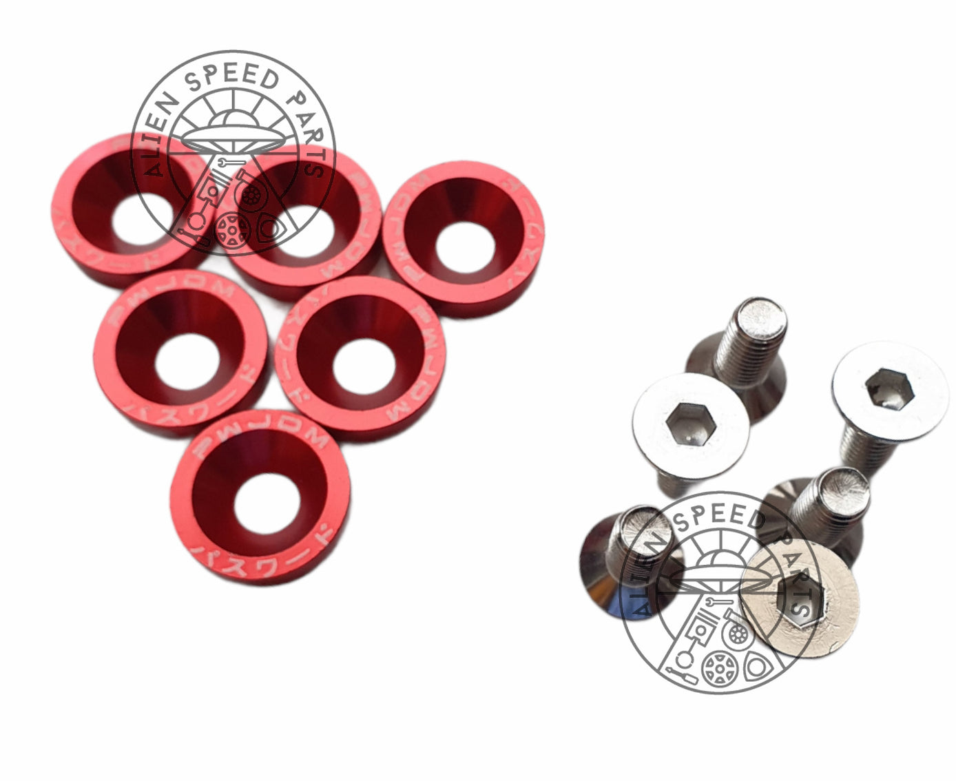 Anodized Fender Washers & Stainless Hex Bolts 6 Pack M8 Many Colours T ...