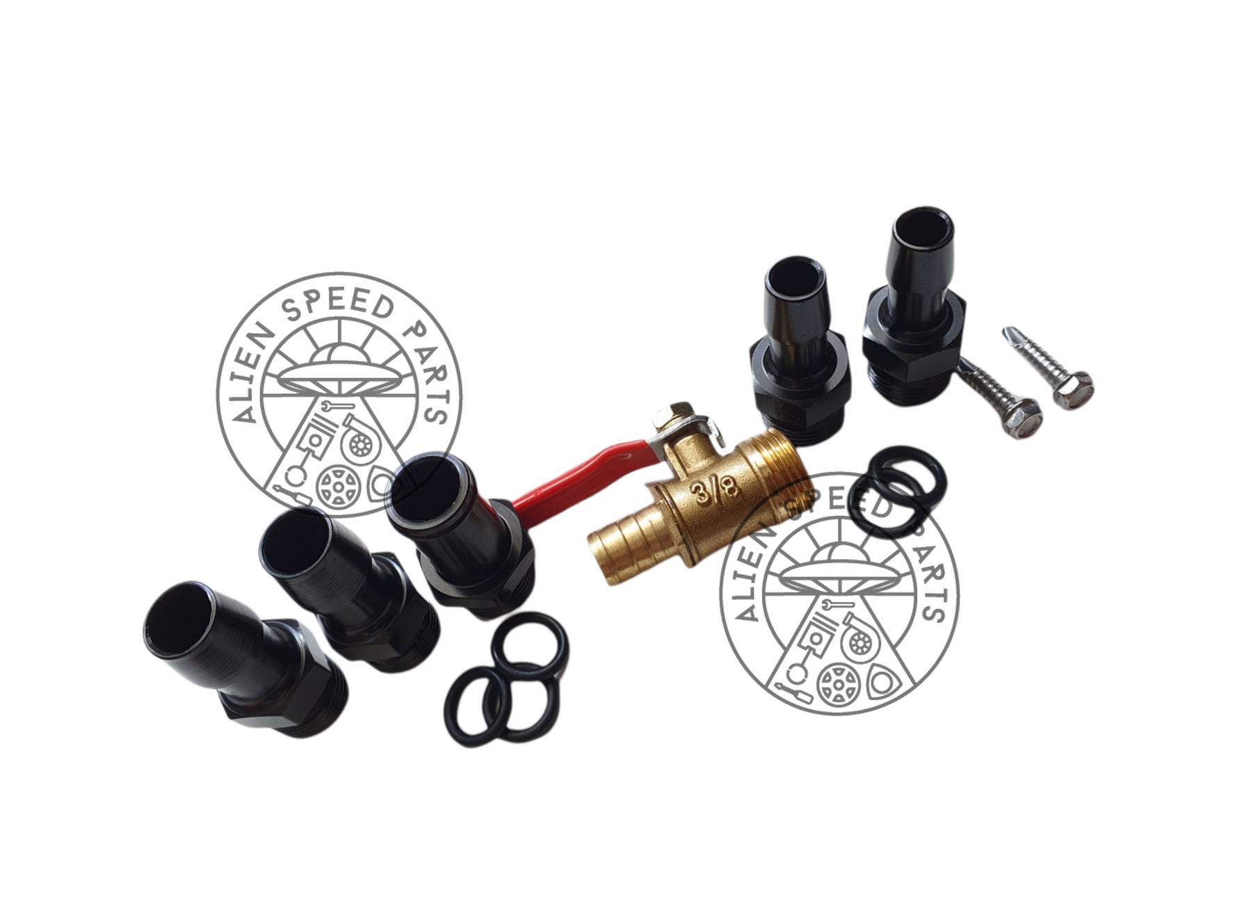 Oil Catch Can Kit with Fittings - Billet - Black — Alien Speed Parts